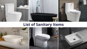 What Are The Sanitary Items List Used In The Building?